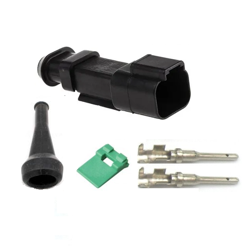 2 way female Deutsch connector with boot, SET
