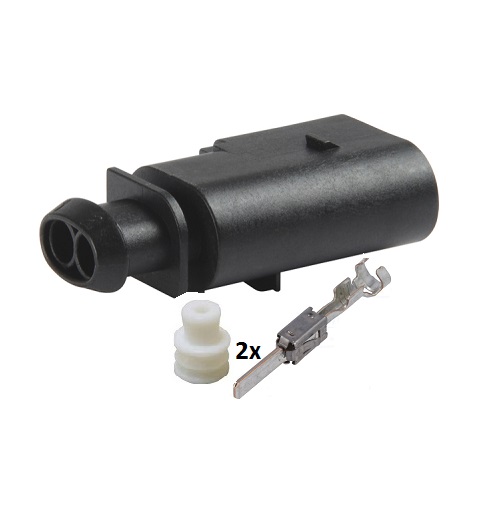2 way male connector D shape, SET